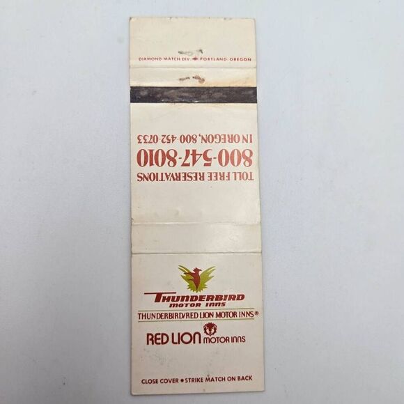 Vintage Matchcover | Art | Vintagematchcover Thunderbird Motor Inns Red ...